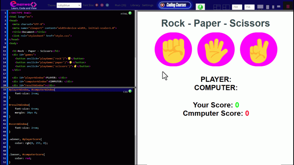 Building a Rock Paper Scissors Game in JavaScript | Emenwa Global